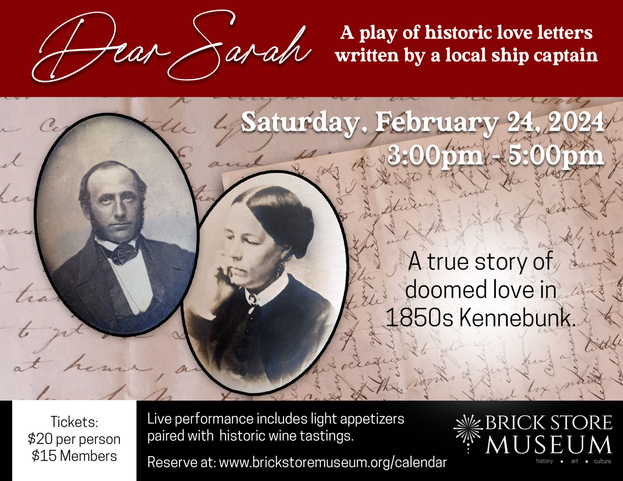 Dear Sarah: A Play of Historic Letters - Brick Store Museum