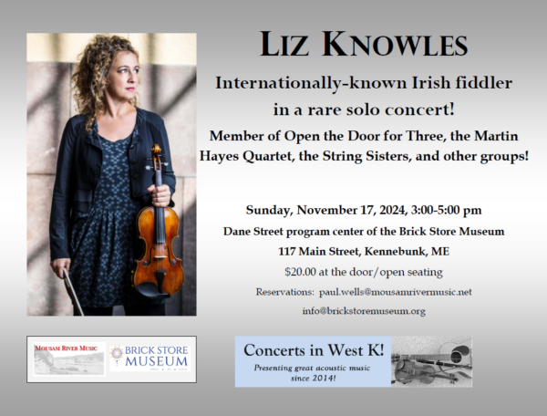 Concert: Liz Knowles, Irish Fiddler – Brick Store Museum